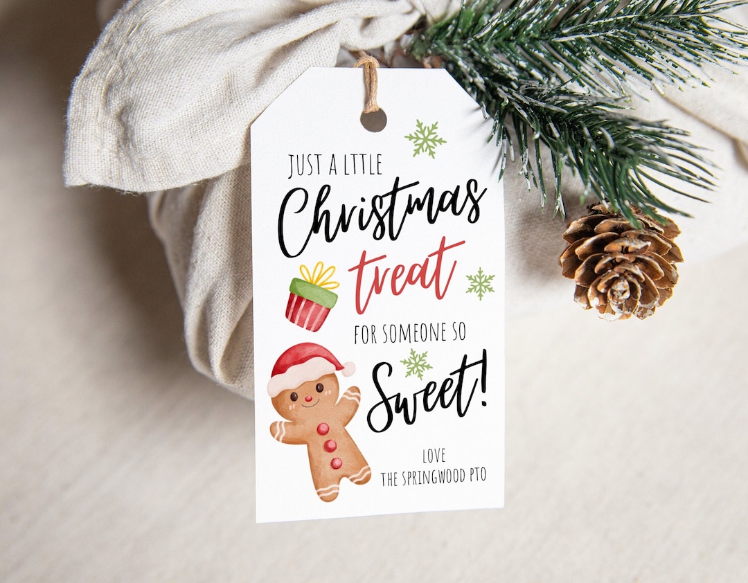Gingerbread Man Gift Tag Template Editable Christmas Gift Tag - Etsy
