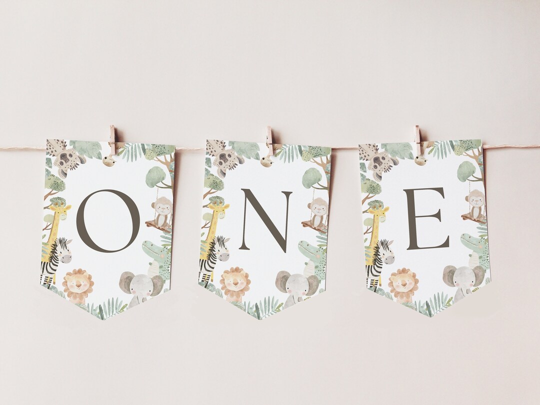 Wild One Birthday Highchair Banner Template Wild One 1st Birthday ...