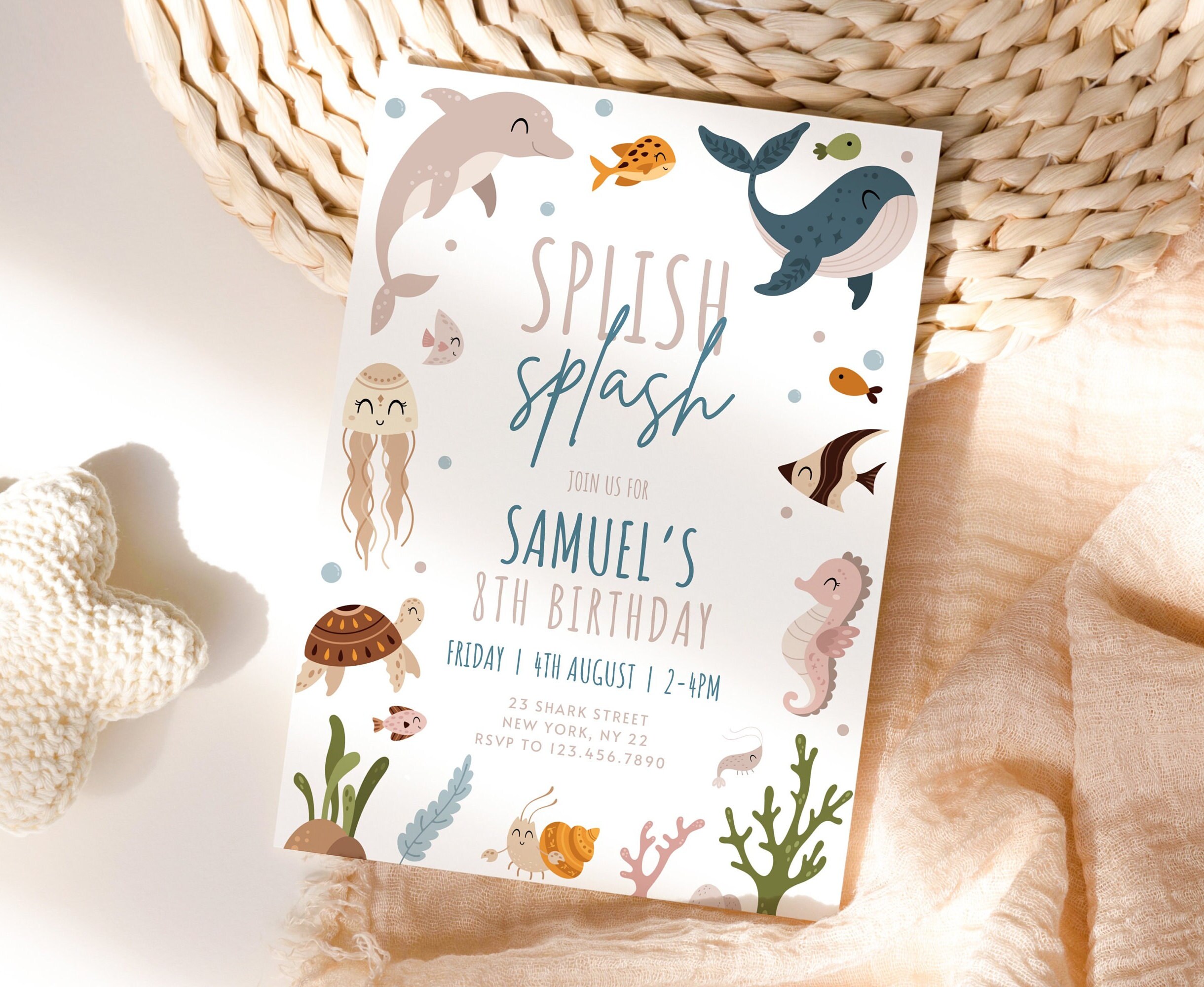 Splish Splash Birthday Invitation Template Printable Nautical - Etsy