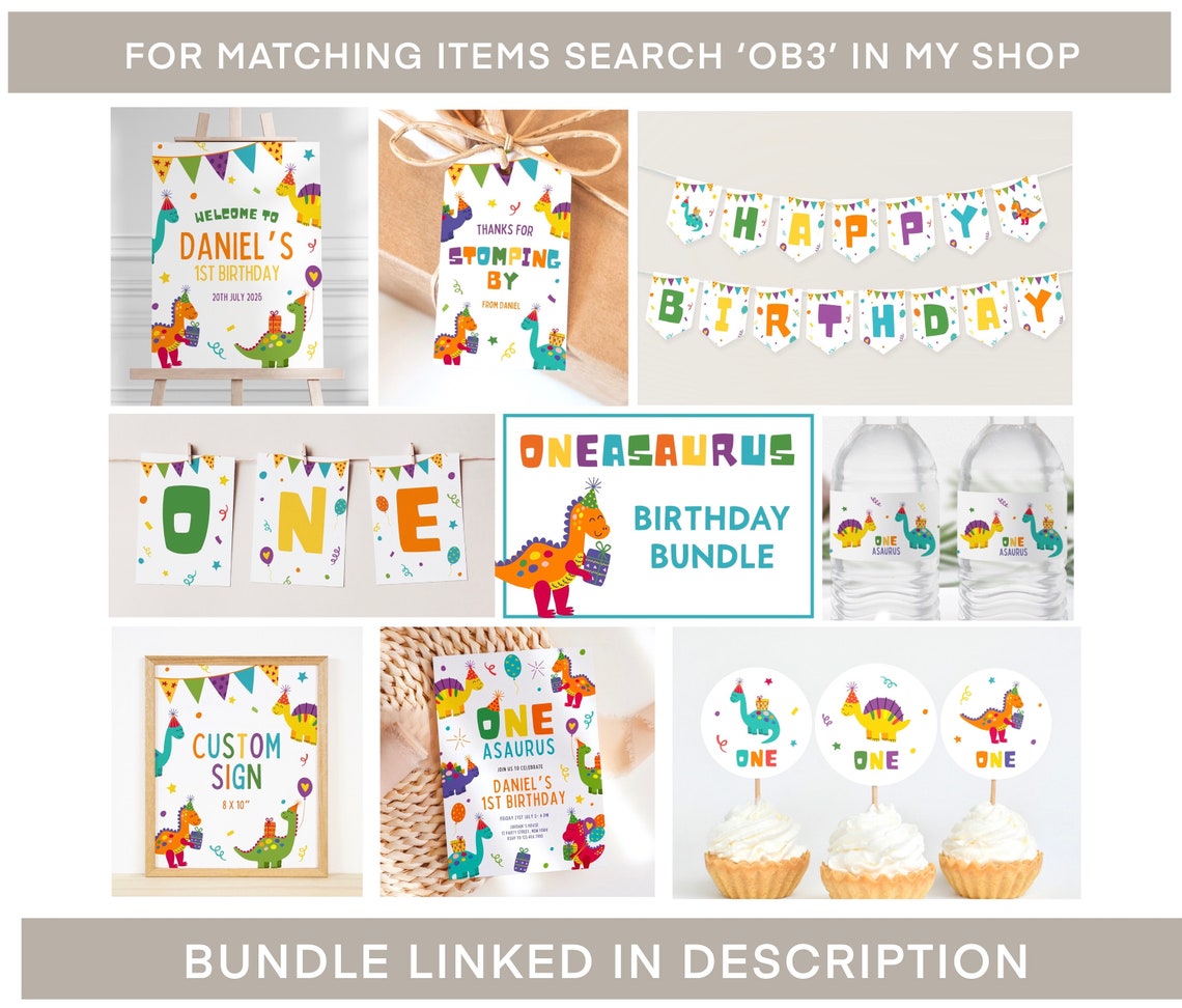 Editable Dinosaur Birthday Custom Sign Template Digital Download Dino ...