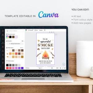 Smore Gift Tag Template Editable Teacher Appreciation Thank You Tag ...