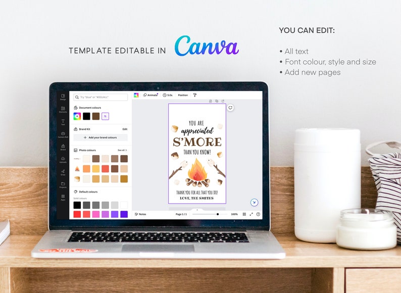 S’more Gift Tag Template Editable Teacher Appreciation Thank You Tag ...