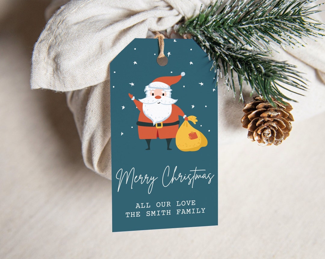 Editable Christmas Gift Tag Template Santa Gift Tag Printable Christmas ...