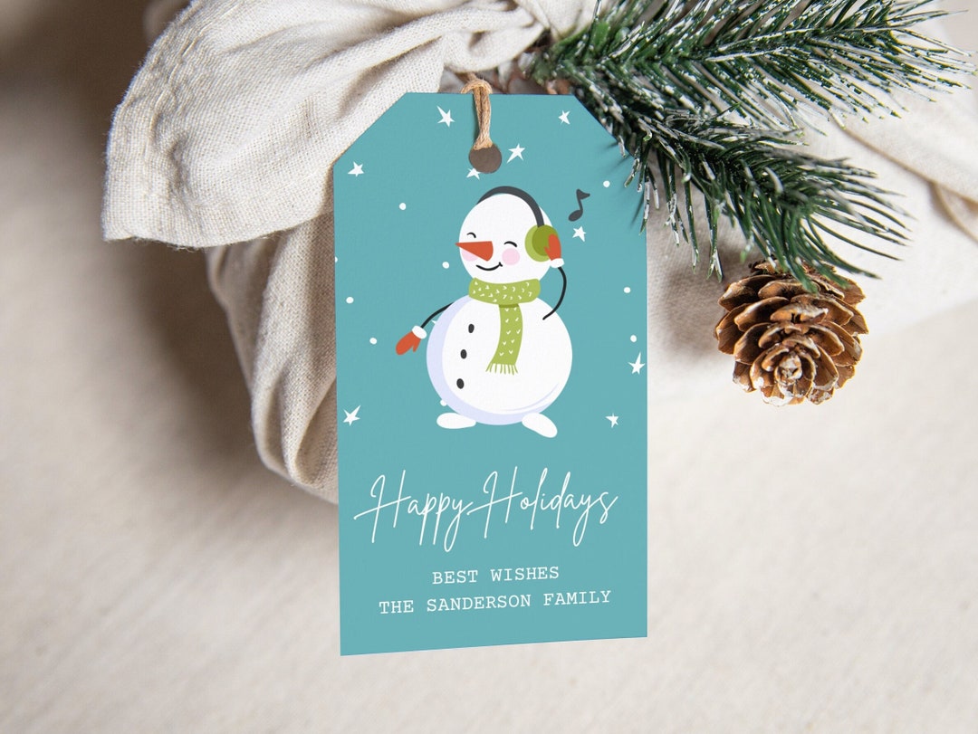 Editable Snowman Gift Tag Template Printable Christmas Gift Wrap ...