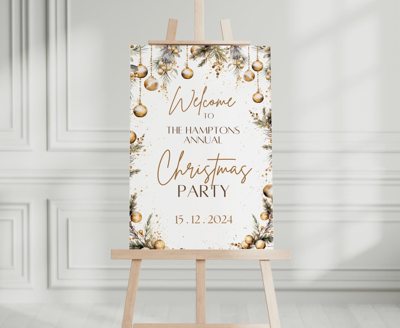 Christmas Welcome Sign Template Editable Holiday Party Welcome Board ...