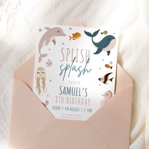 Splish Splash Birthday Invitation Template Printable Nautical - Etsy