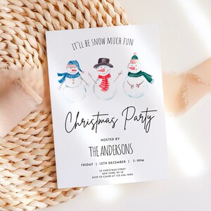 Editable Snowman Christmas Party Invitation Template Editable - Etsy UK