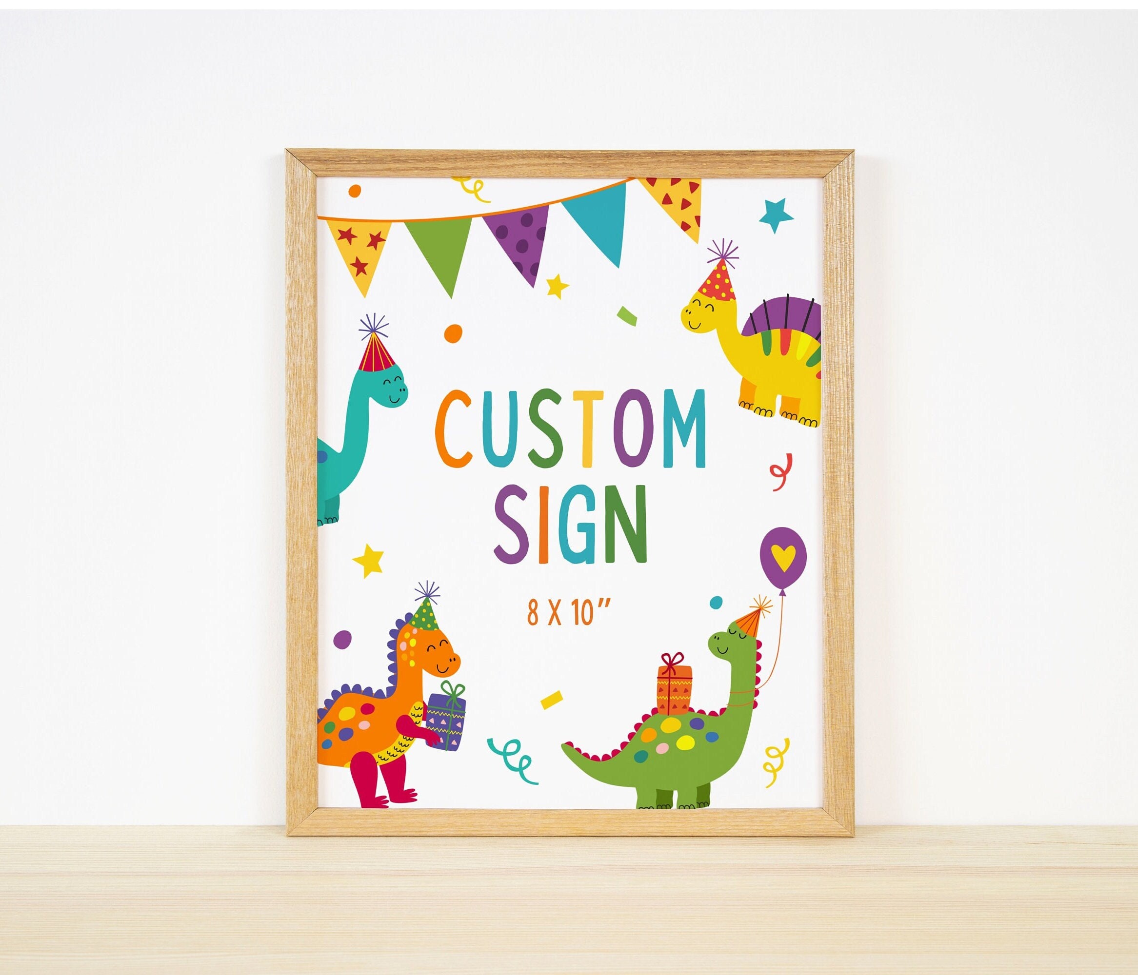 Editable Dinosaur Birthday Custom Sign Template Digital Download Dino ...