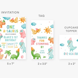 One-a-saurus Dinosaur Birthday Bundle Digital Download Dino 1st ...