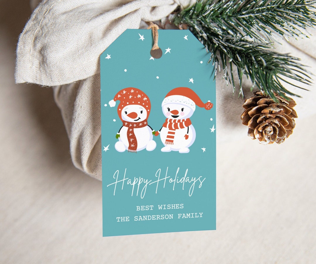 Editable Snowmen Gift Tag Template Editable Tag Printable - Etsy