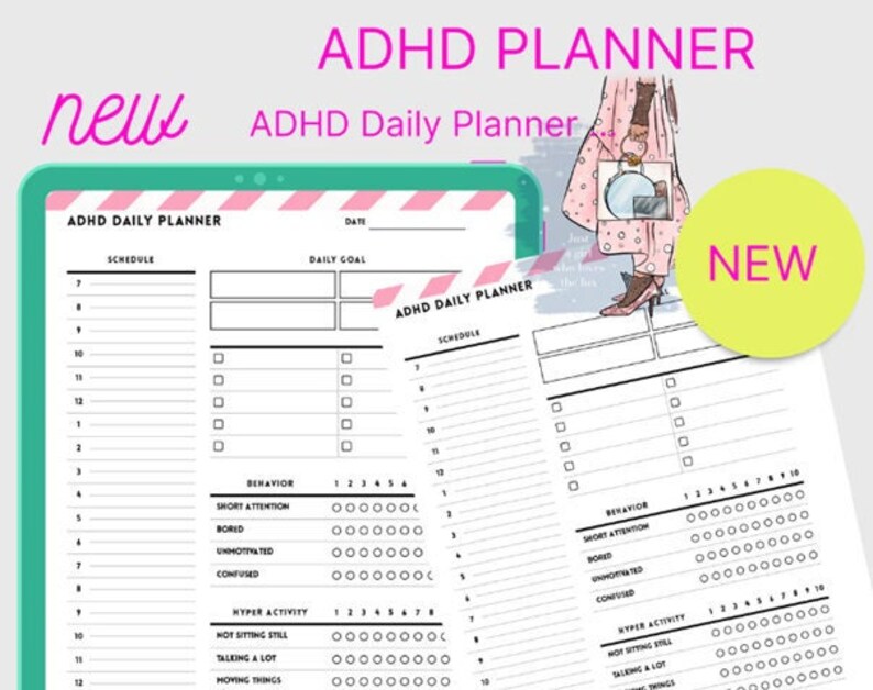 ADHD Digital Planner for Ipad, Goodnotes + Android. Adult ADD Daily ...