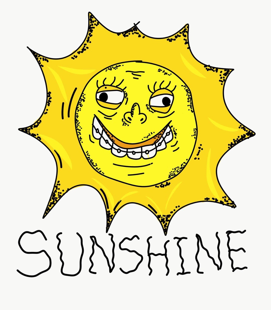Smiling Sun Sticker Sunshine Sticker - Etsy