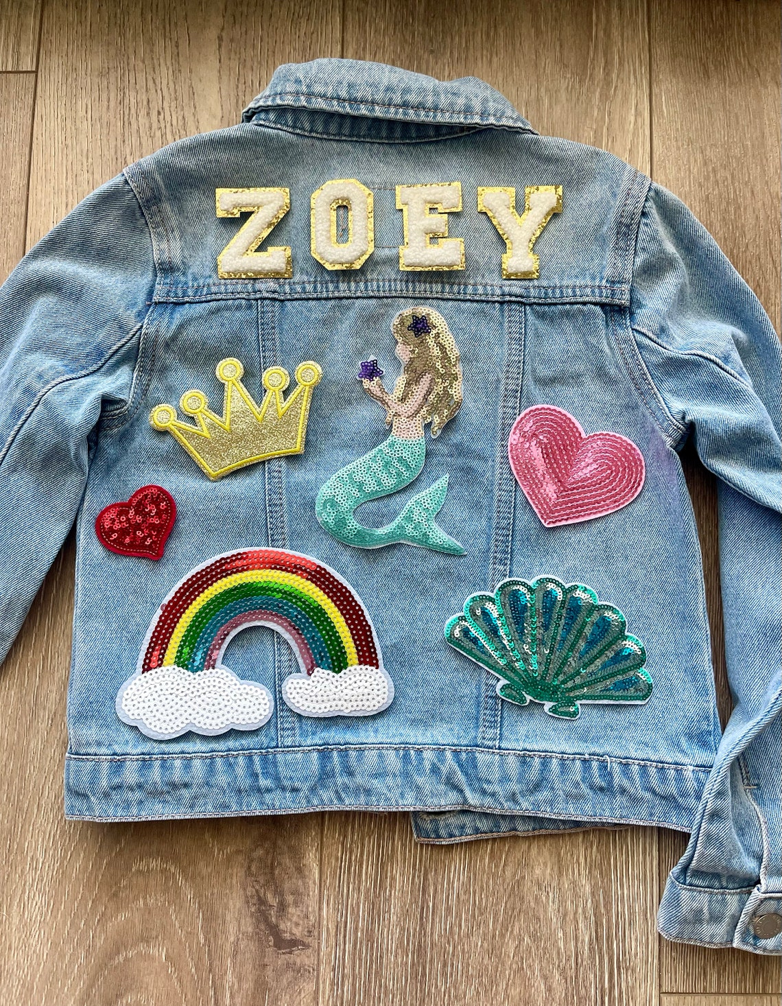 Mermaid Jacket Jean Girls Patch Jacket Custom Mermaid Girls Jacket ...