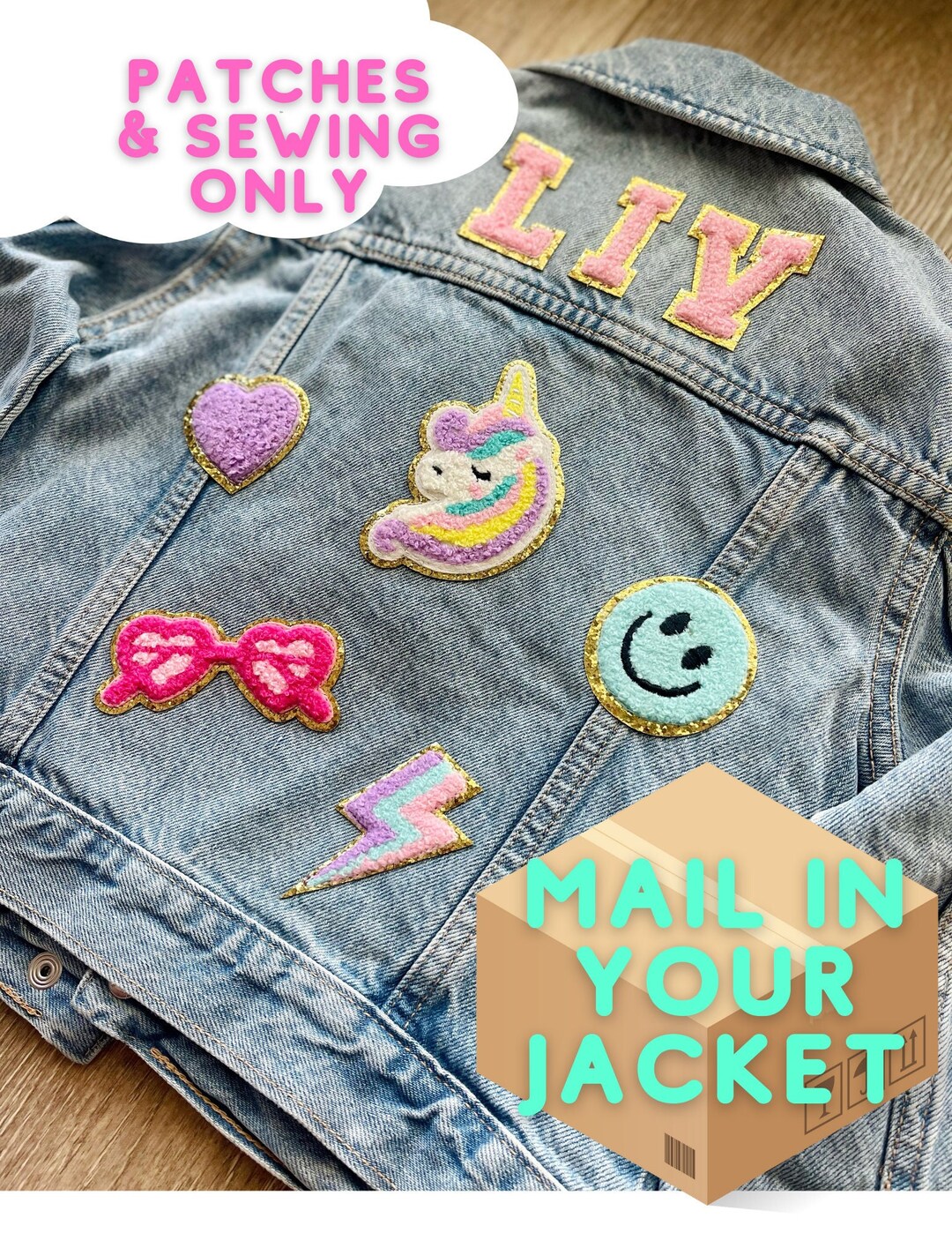 Jacket Patches Sewed on Your Jean Jacket Girls Chenille Letter Patch ...