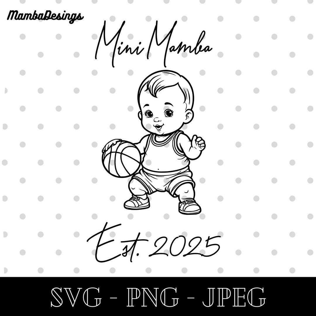 Basketball Baby Announcement Svg, Kobe Bryant, Basketball Mom Svg ...