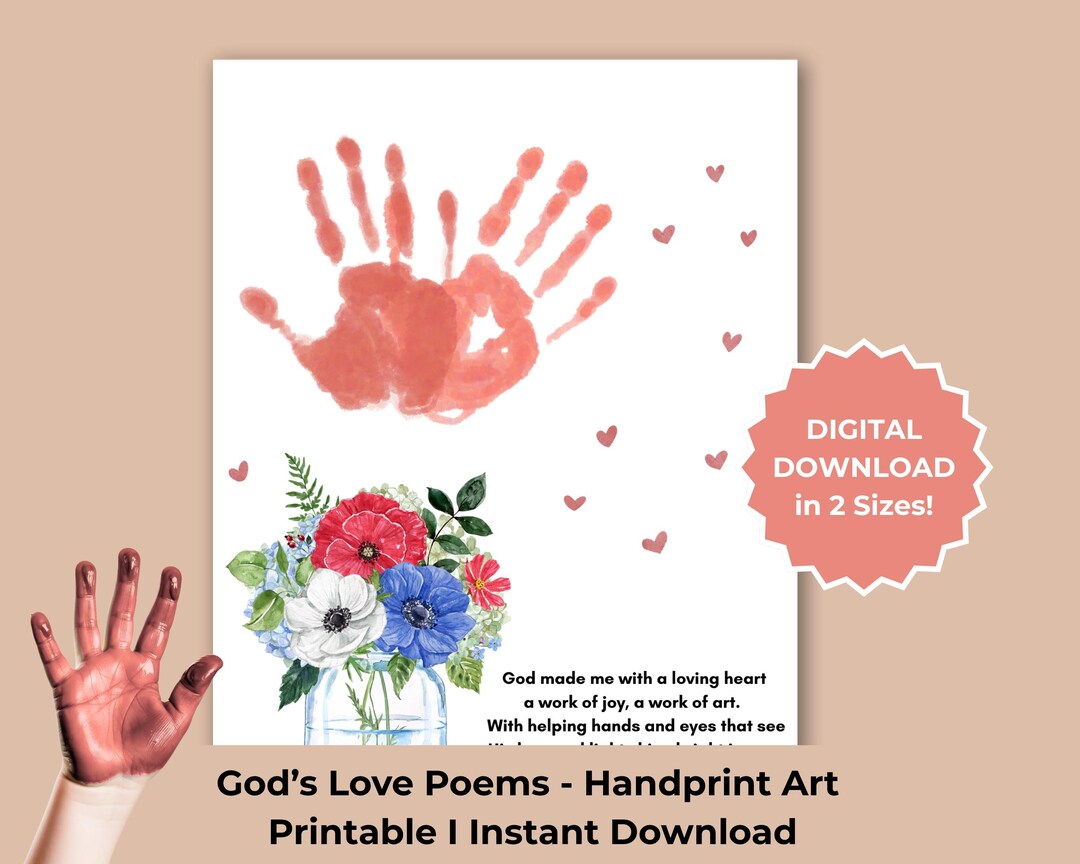 Handprint Art, God's Love, Handprint Art, Handprint Craft Keepsake ...
