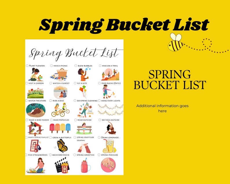 Spring Bucket List Printable | Fun Springtime Activities for All Ages ...