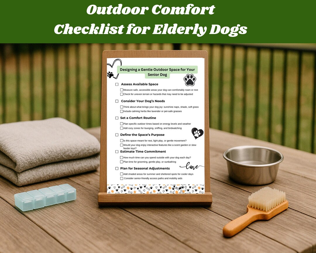 Senior Dog Outdoor Comfort Checklist – Printable PDF for Elderly Dog ...