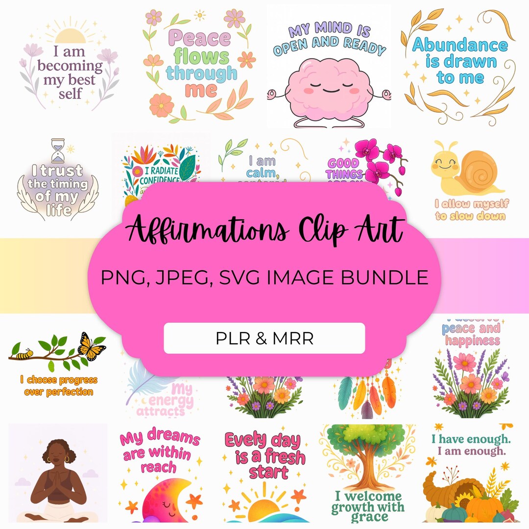 Affirmations Clipart, Images for Commercial Use, Digital Clipart ...