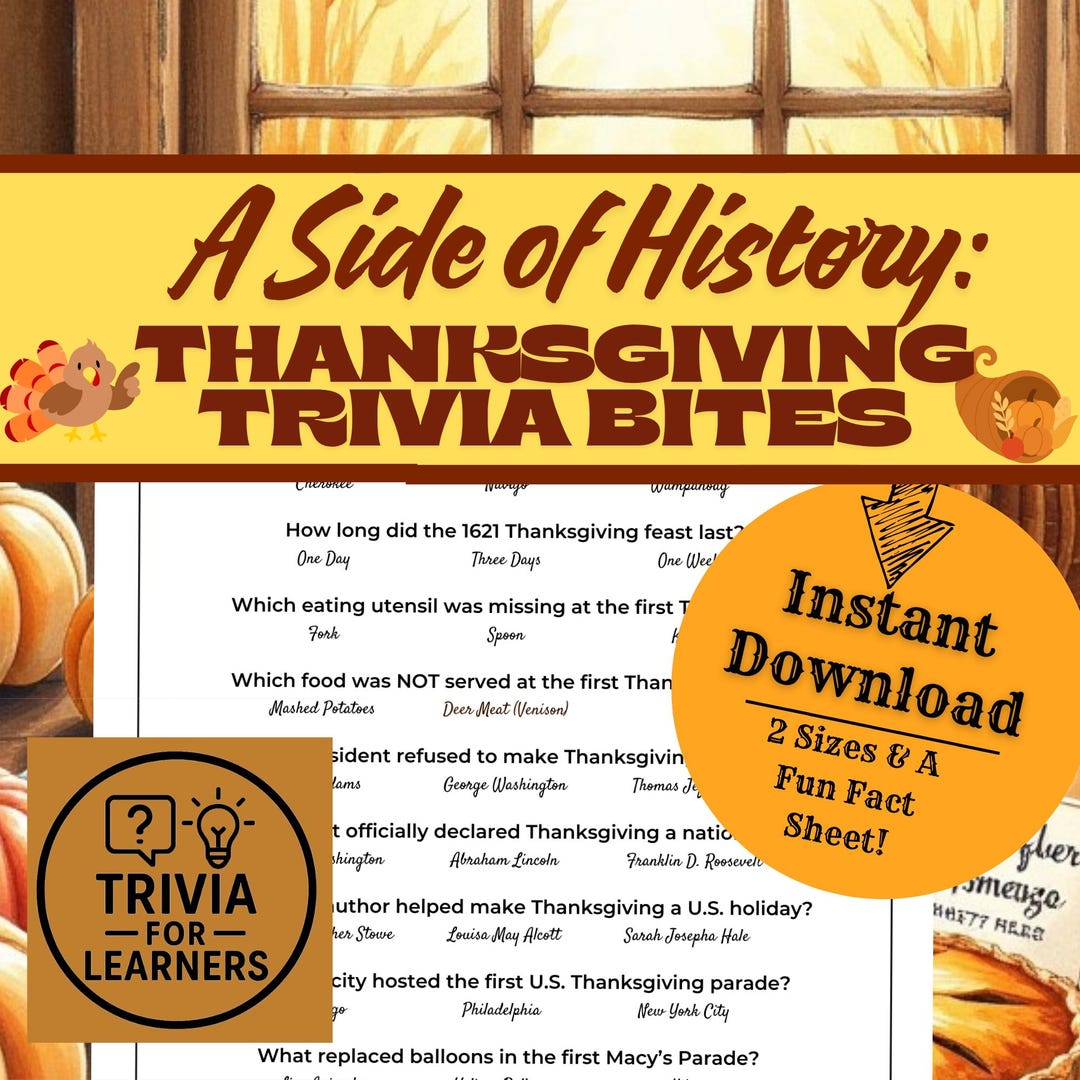 Thanksgiving History Brain Games, Holiday Games, World History, Family ...