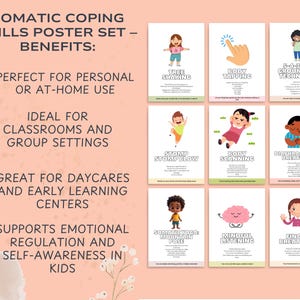 Somatic Coping Skills Poster, Daycare Activities, Somatic Coping Cards ...