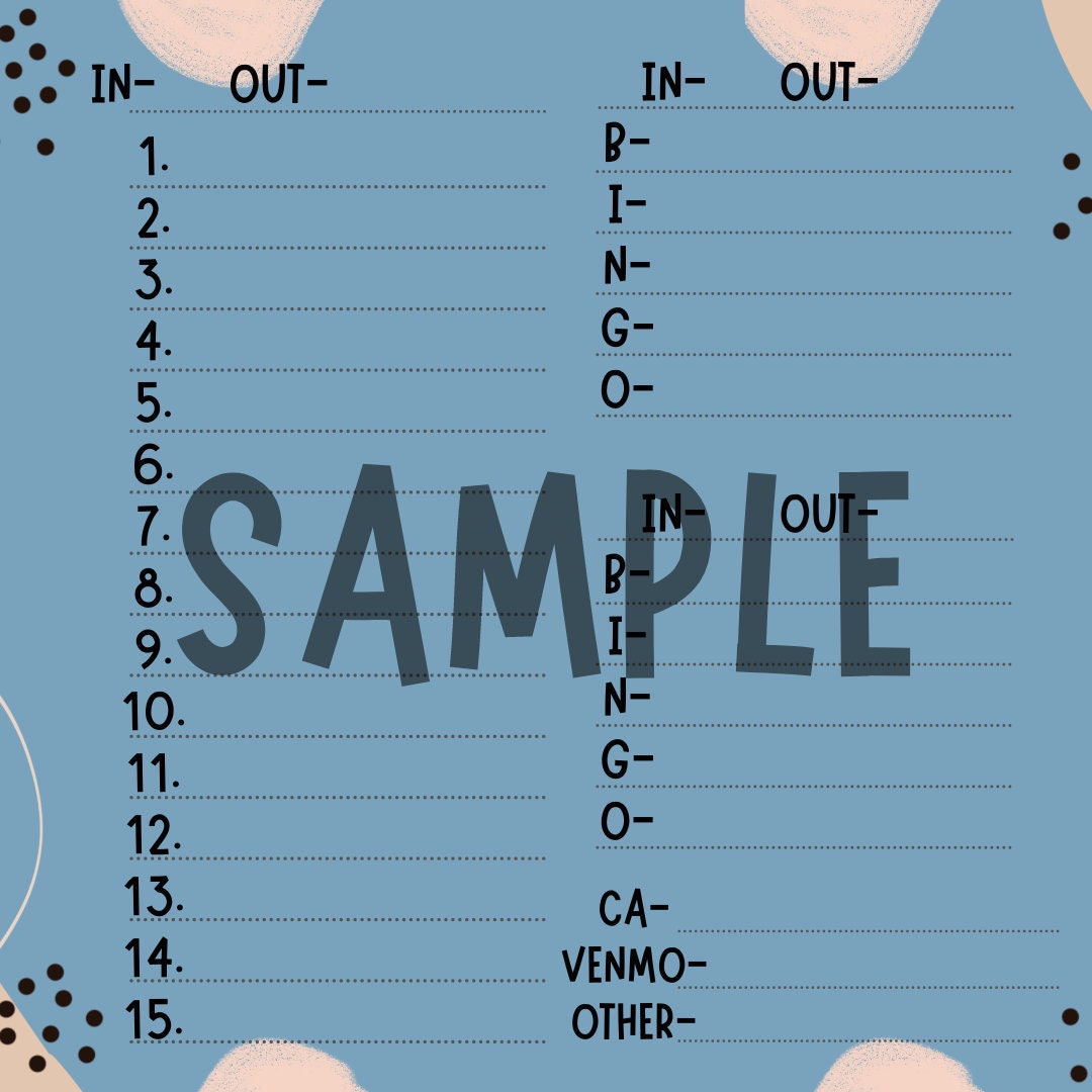 Blank Bingo Board, Double Number 1-15BNO Bundle - Etsy