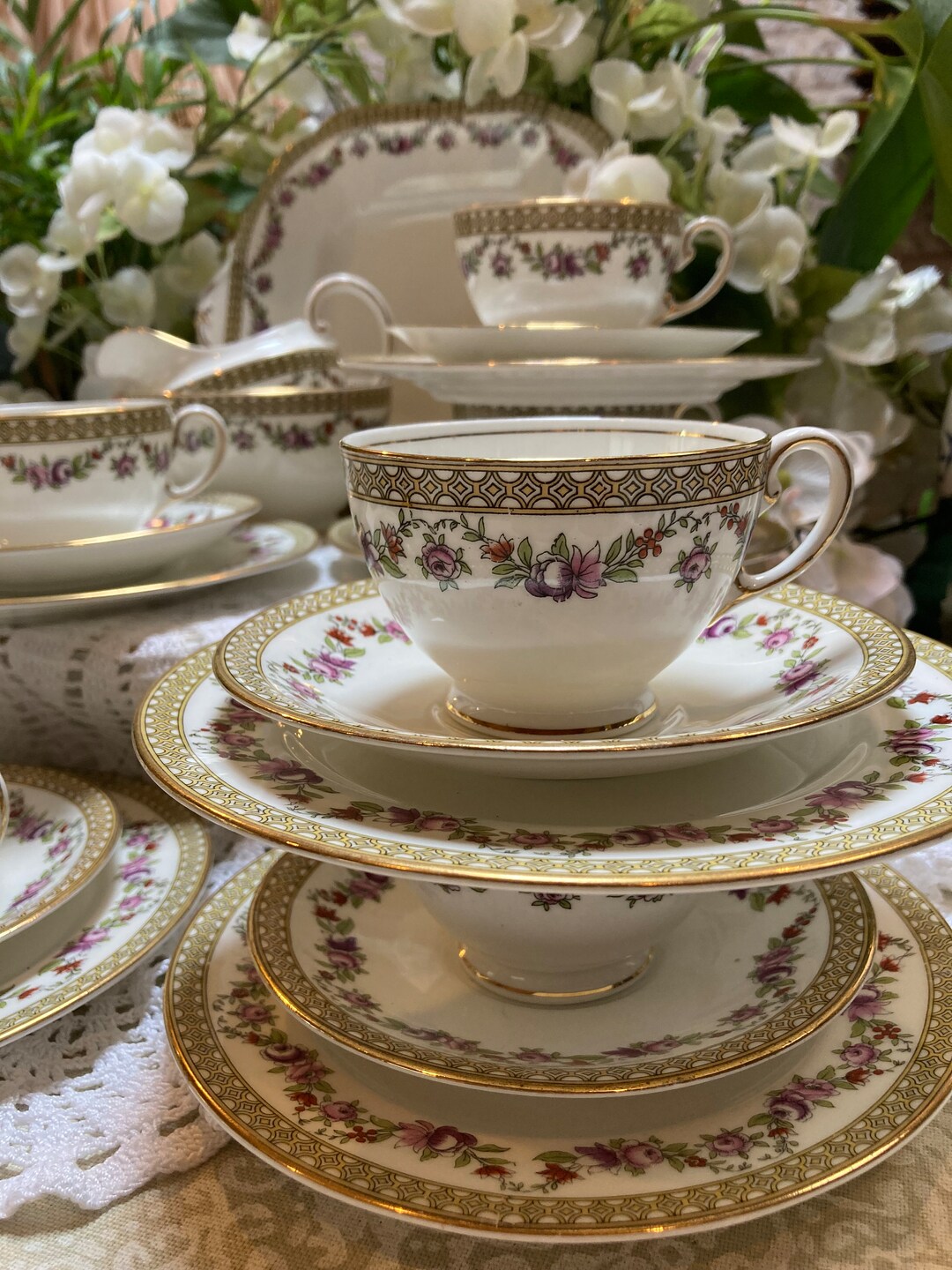 Vintage Aynsley Tea Set - Etsy