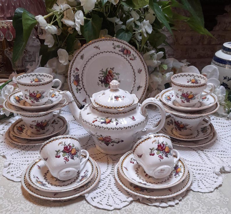 Vintage Spode Rockingham Tea Set - Etsy