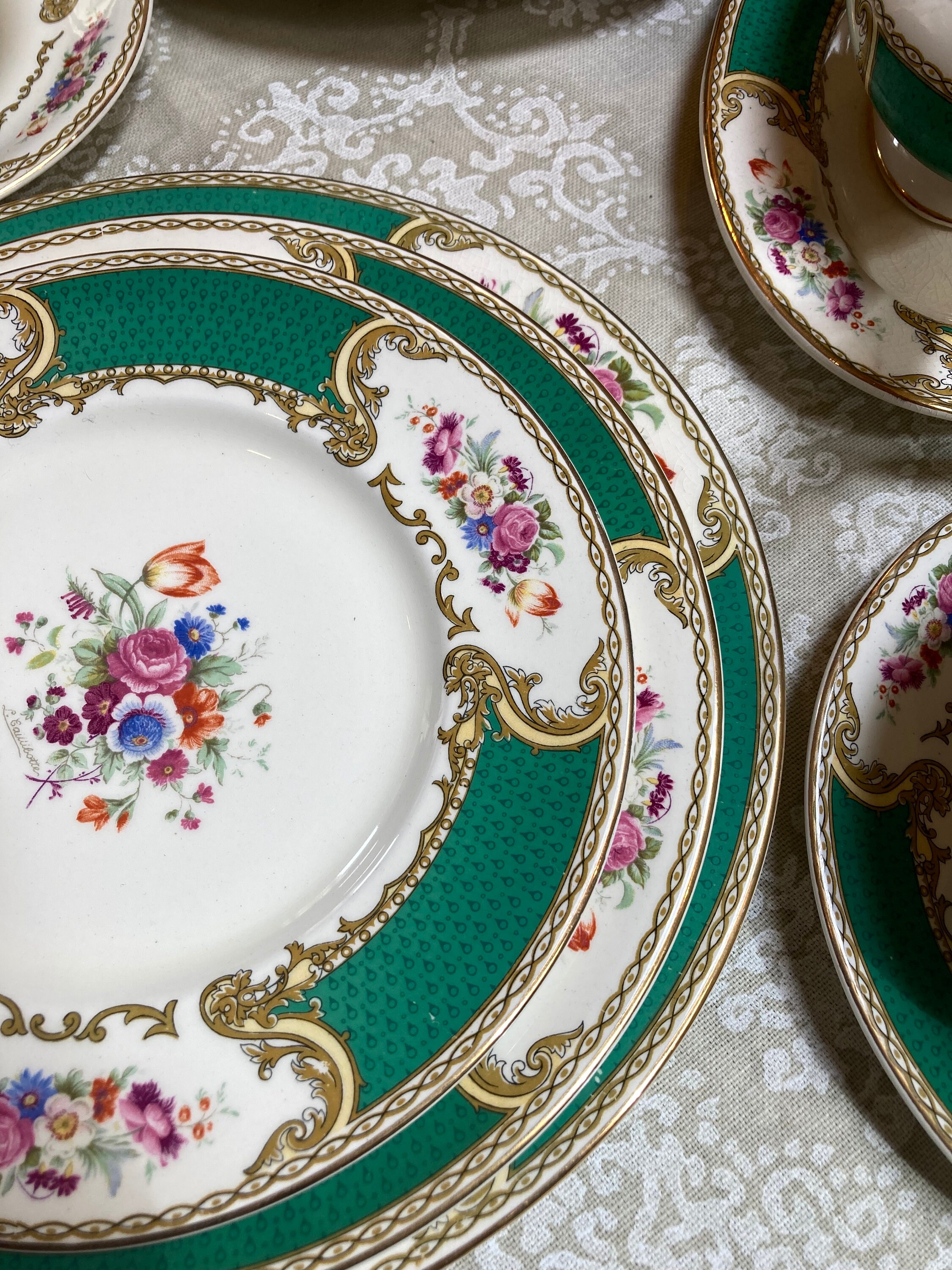 An Antique Myott Staffordshire bouquet Dinner Set - Etsy