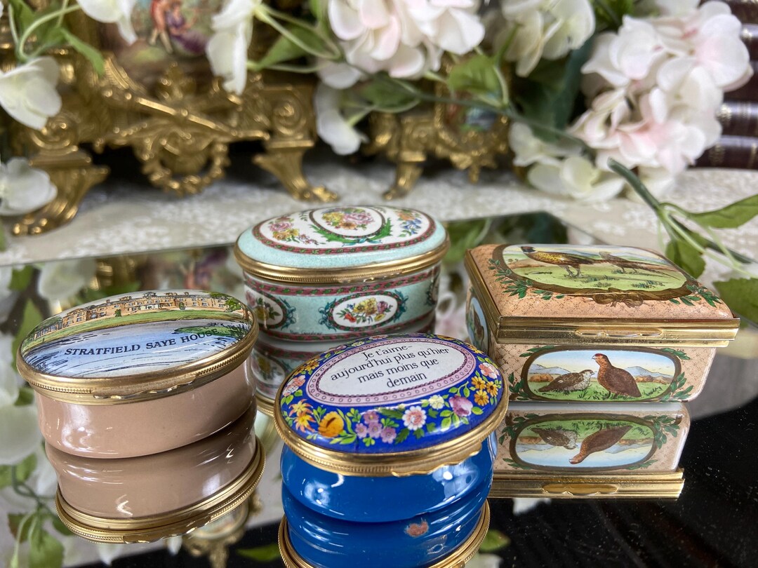 4-collectable Halcyon Porcelain Boxes - Etsy
