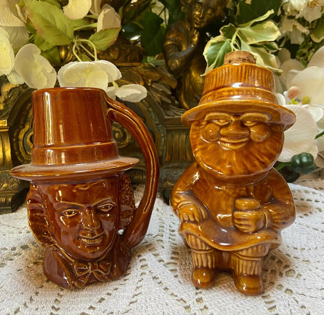 Vintage Toby Jug Welsh Lady and Fisherman With Cork - Etsy