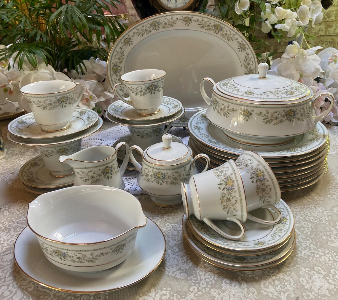 Vintage Noritake “green Hill “ Dinner Set - Etsy