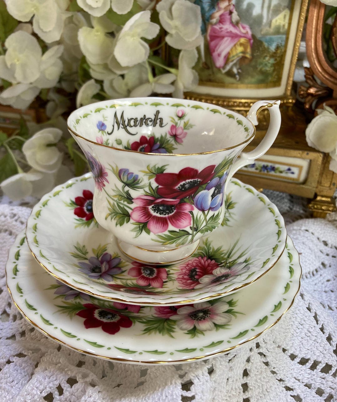 Royal Albert Flowers of the Month March Trio - Etsy