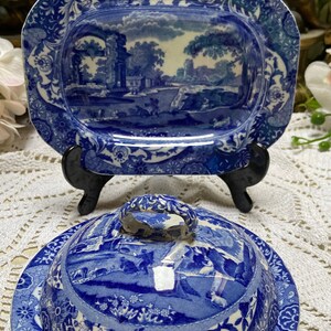 Antique Spode Copeland Butter Dish and Serving Plate - Etsy