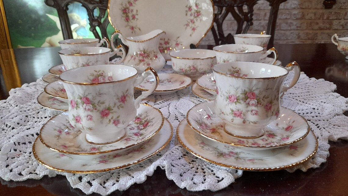 Royal Albert Paragon Victorian Rose Tea Set - Etsy