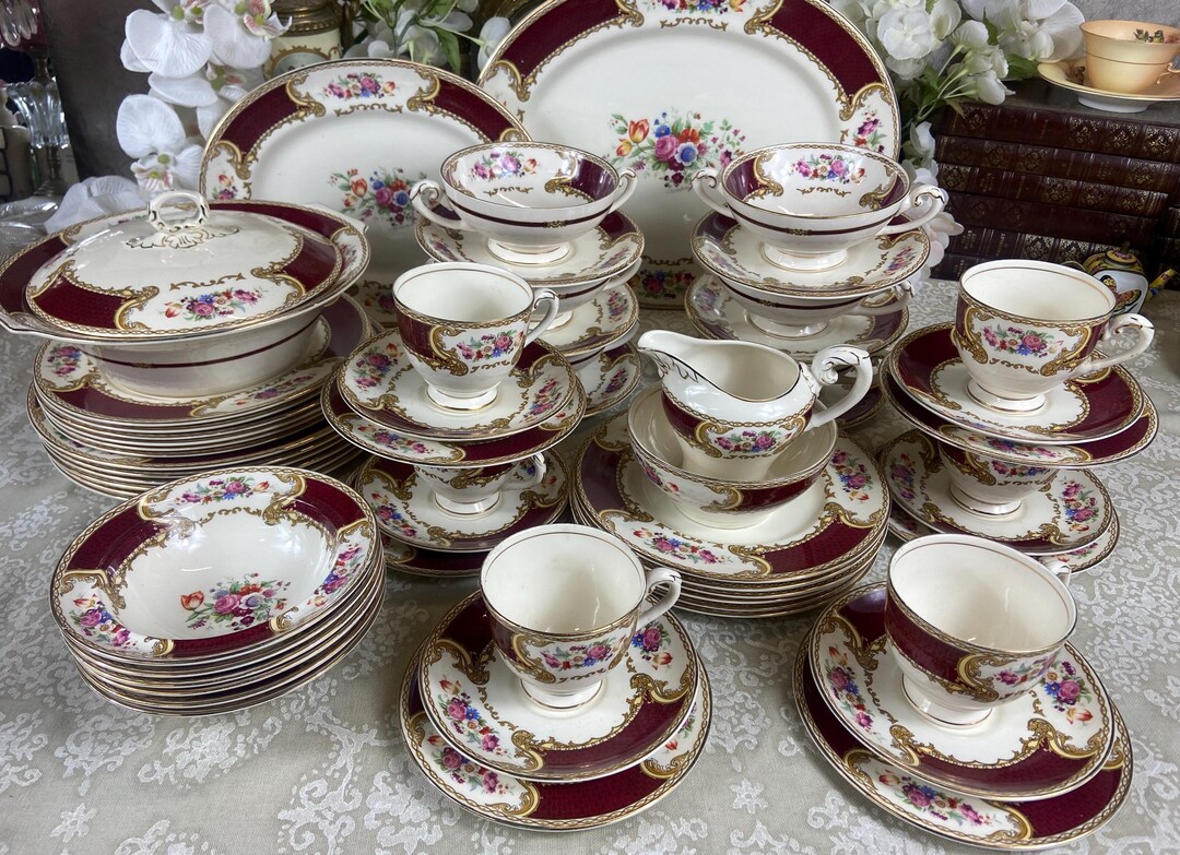 An Antique Royal Crown Myott Bouquet Dinner Set - Etsy