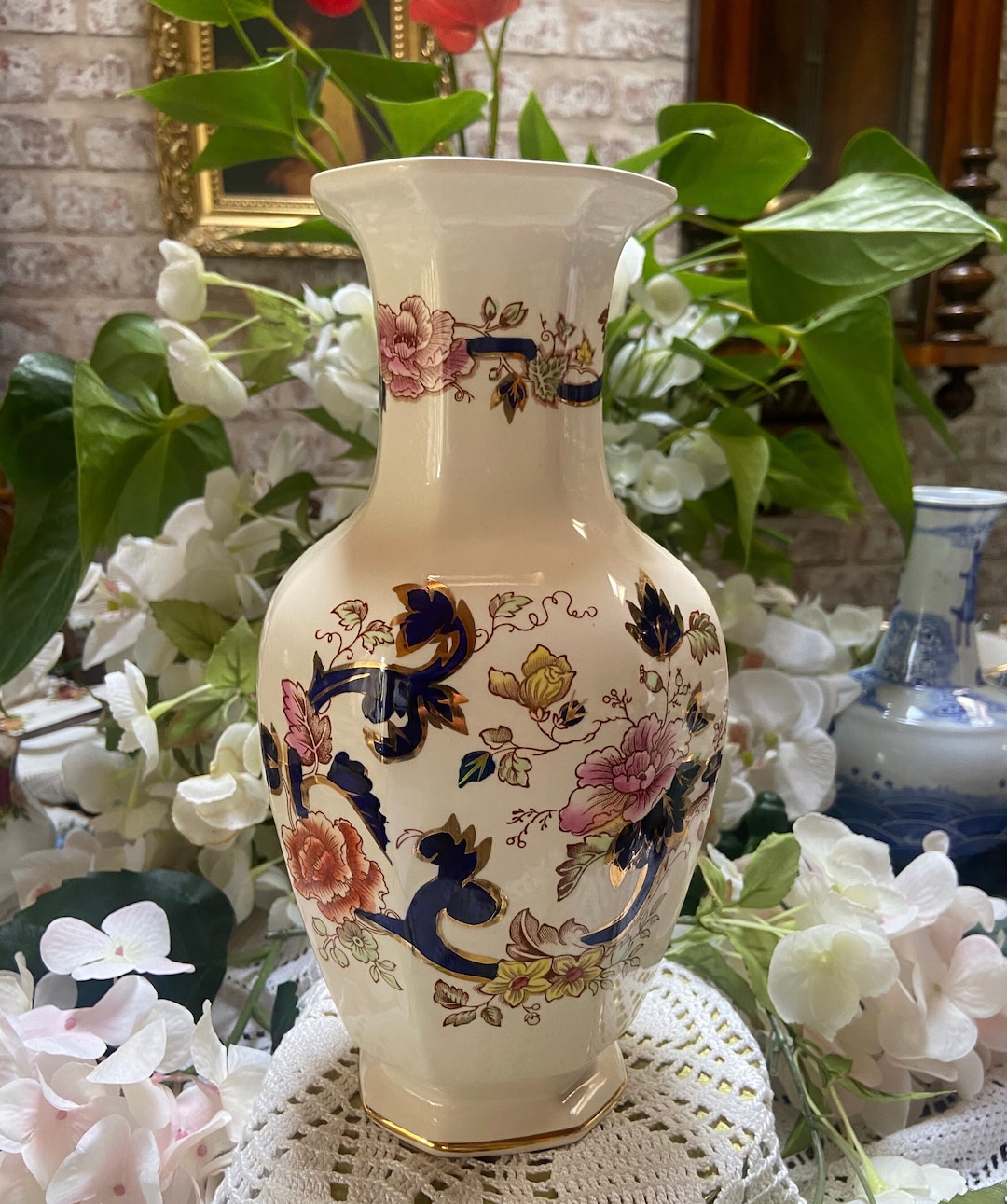 Vintage Masons “mandalay “ Vase - Etsy UK