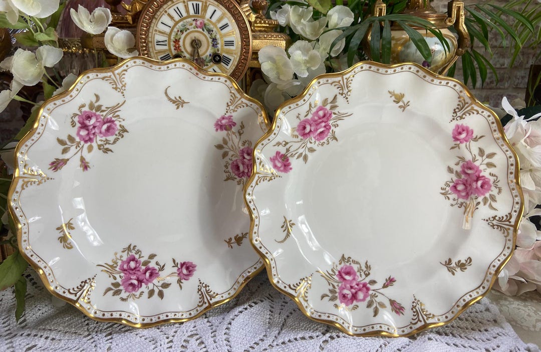 Royal Crown Derby Pinxton Roses Plates - Etsy