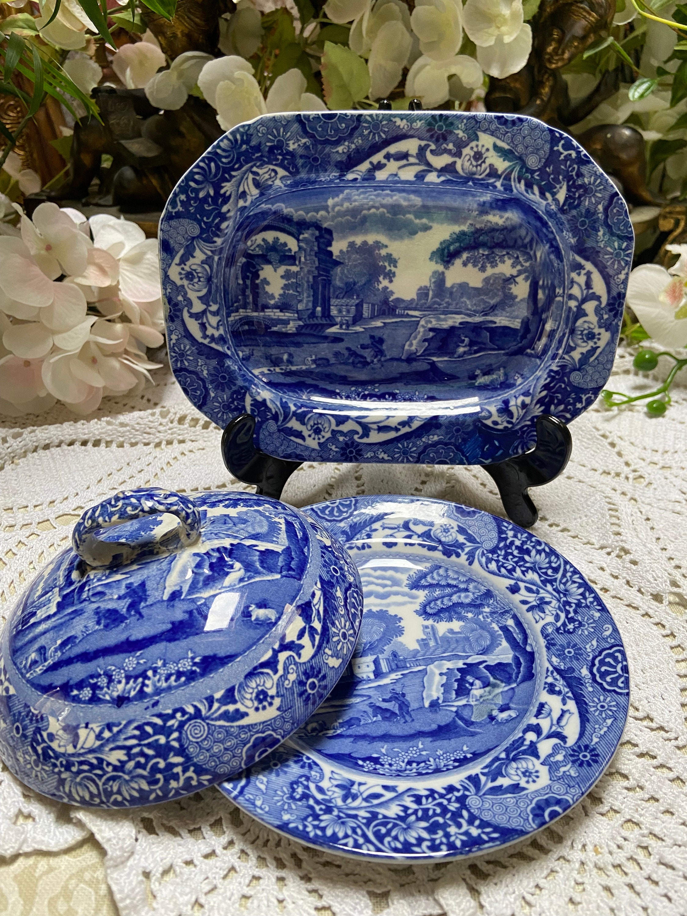 Antique Spode Copeland Butter Dish and Serving Plate - Etsy