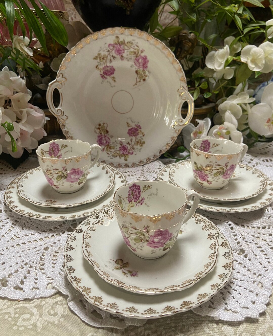 An Antique Germany KPM Tea Set - Etsy