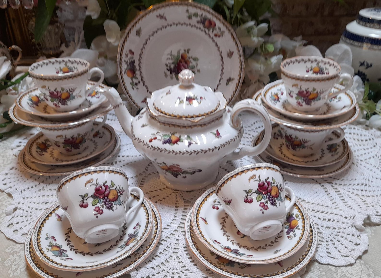Vintage Spode Rockingham Tea Set - Etsy