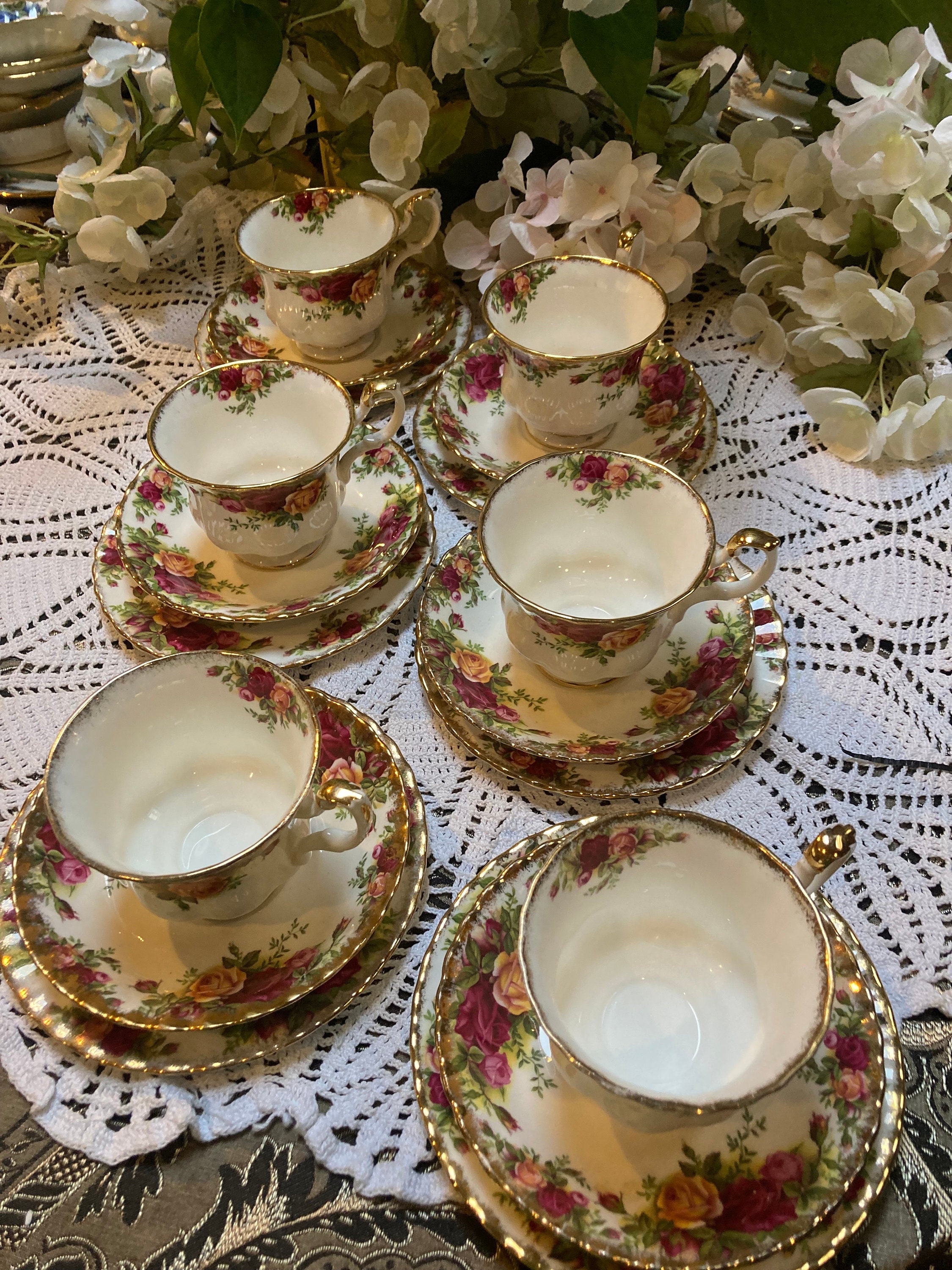Royal Albert 6 Tea Cups With Saucers and Side Plates - Etsy