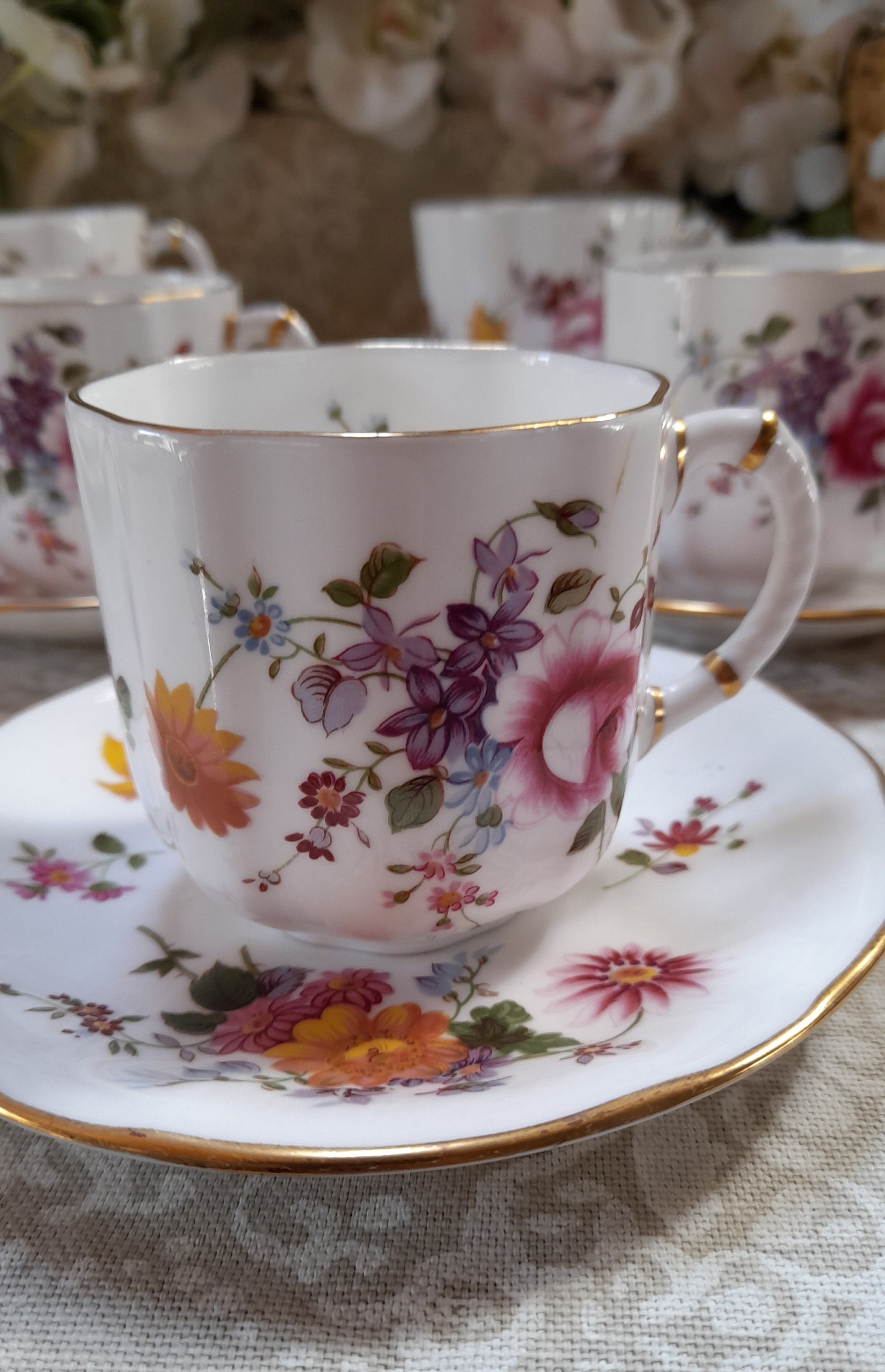 Crown Derby Posies Tea Set - Etsy