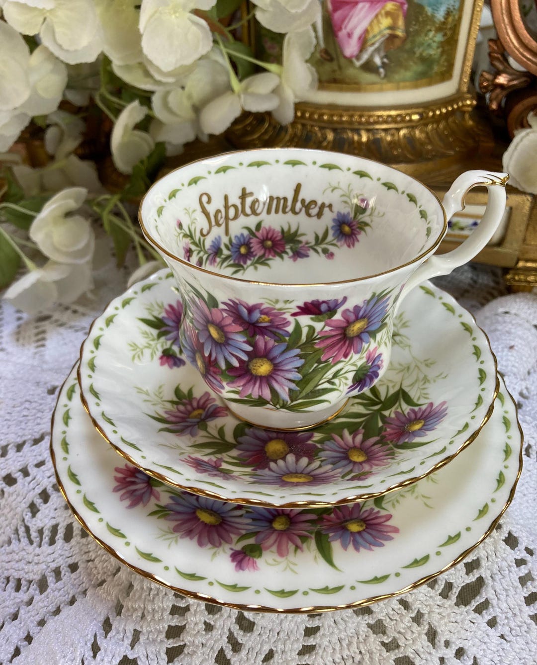 Royal Albert Flowers of the Month September Trio - Etsy