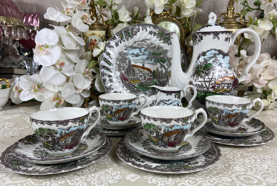 Vintage Myott the Brook Tea Set - Etsy