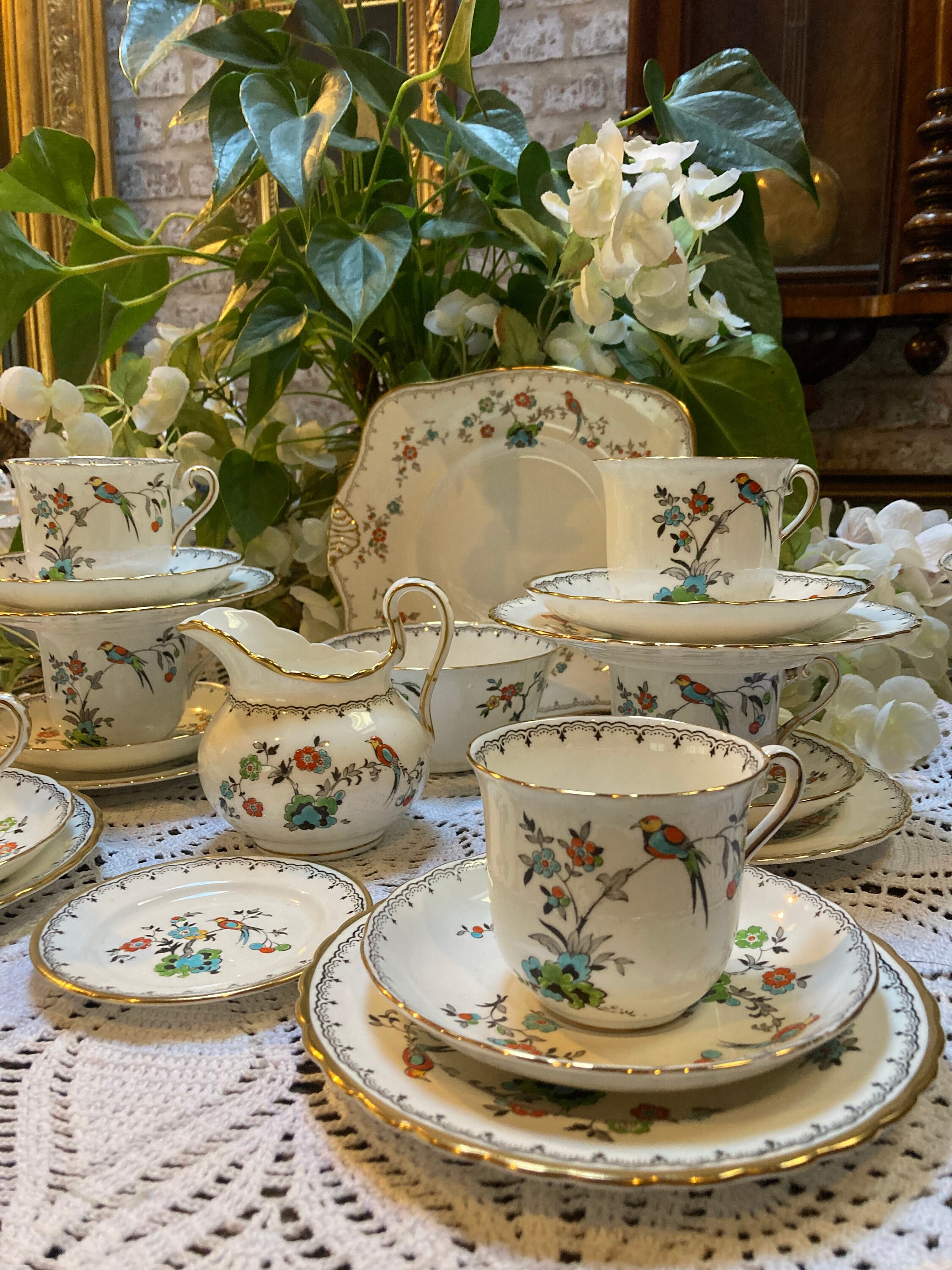 Vintage Tuscan Tea Set - Etsy