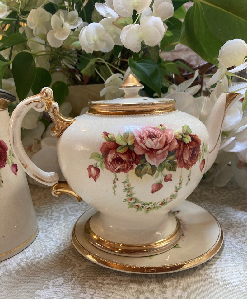 An Antique Tea Pot With Stand - Etsy