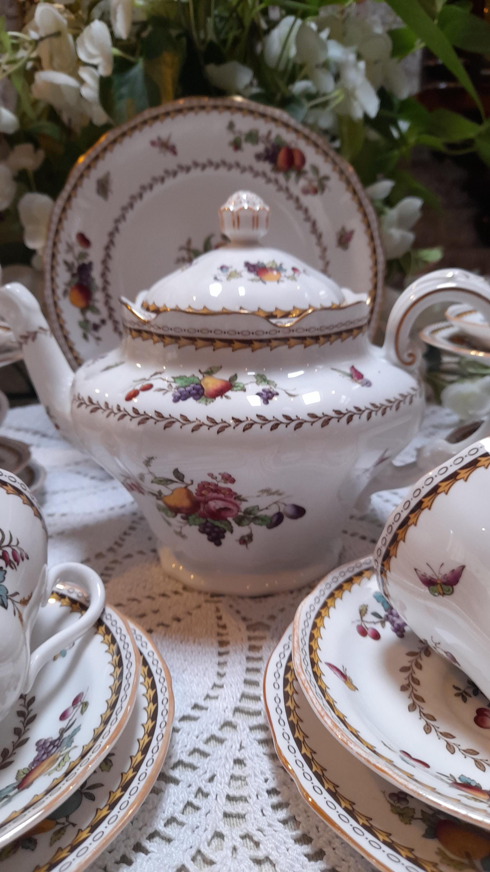 Vintage Spode Rockingham Tea Set - Etsy