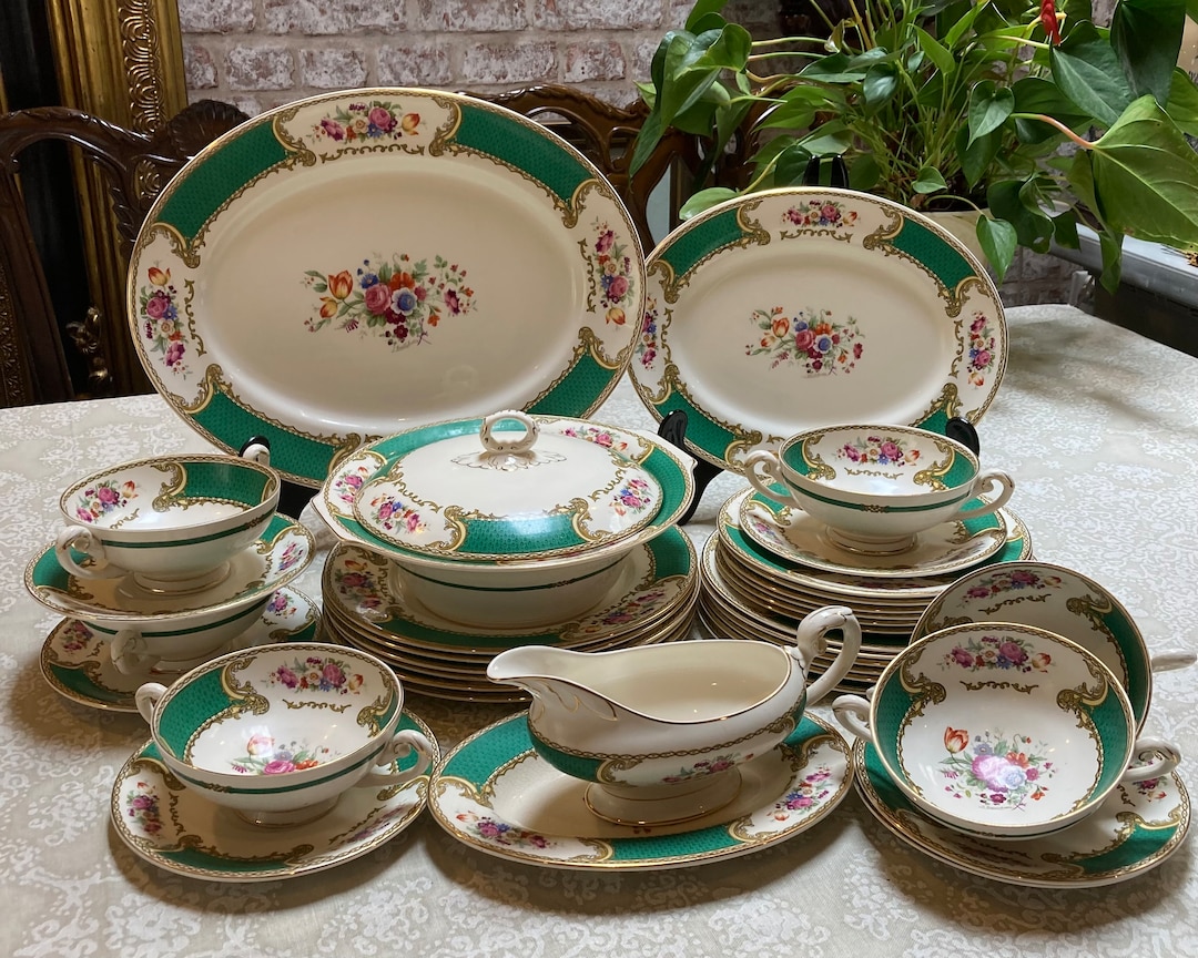 An Antique Myott Staffordshire “bouquet “ Dinner Set - Etsy