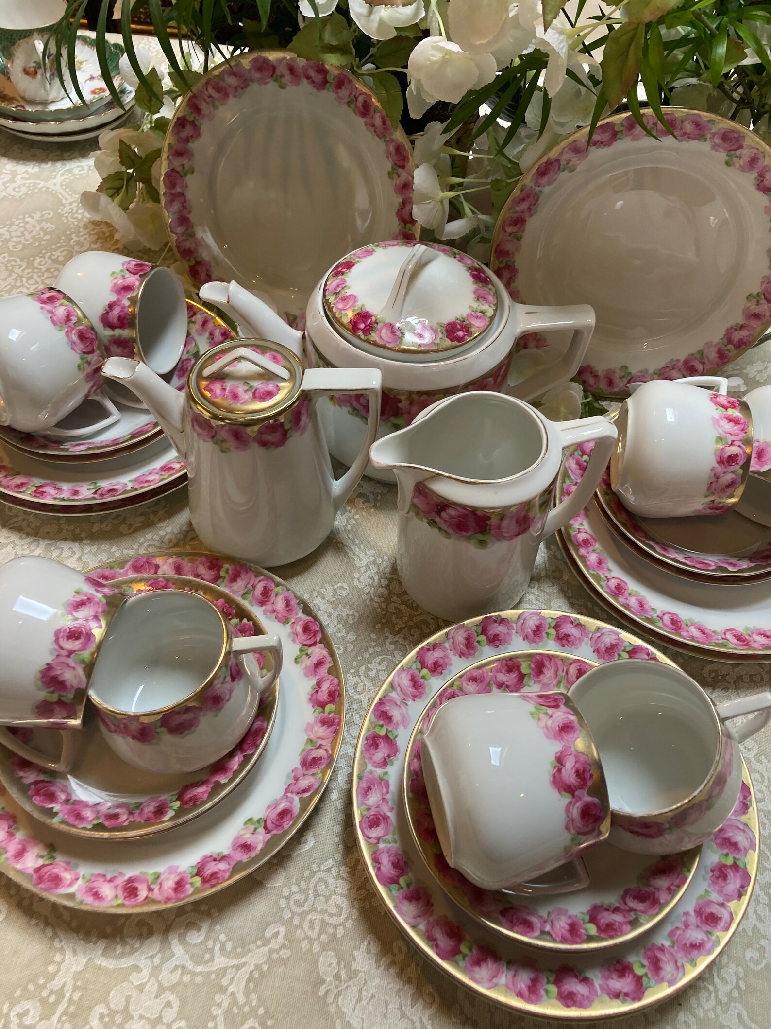 Vintage Rose Tea Set - Etsy